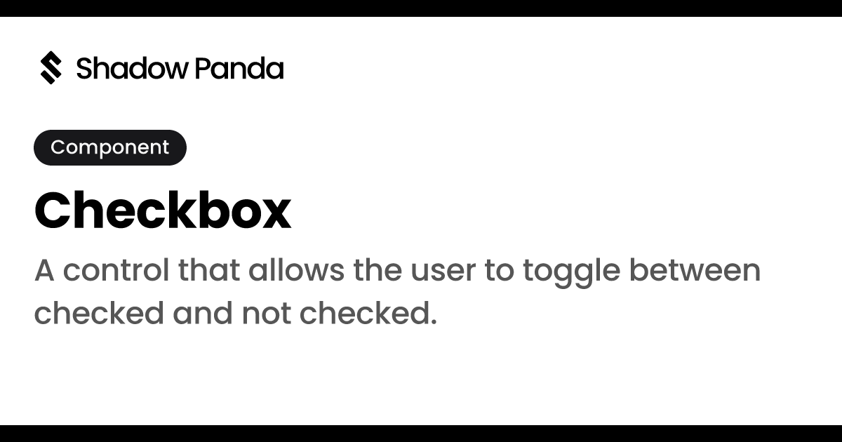 Checkbox | Shadow Panda