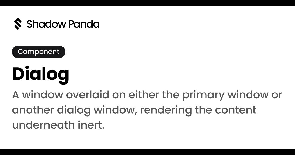 Dialog | Shadow Panda