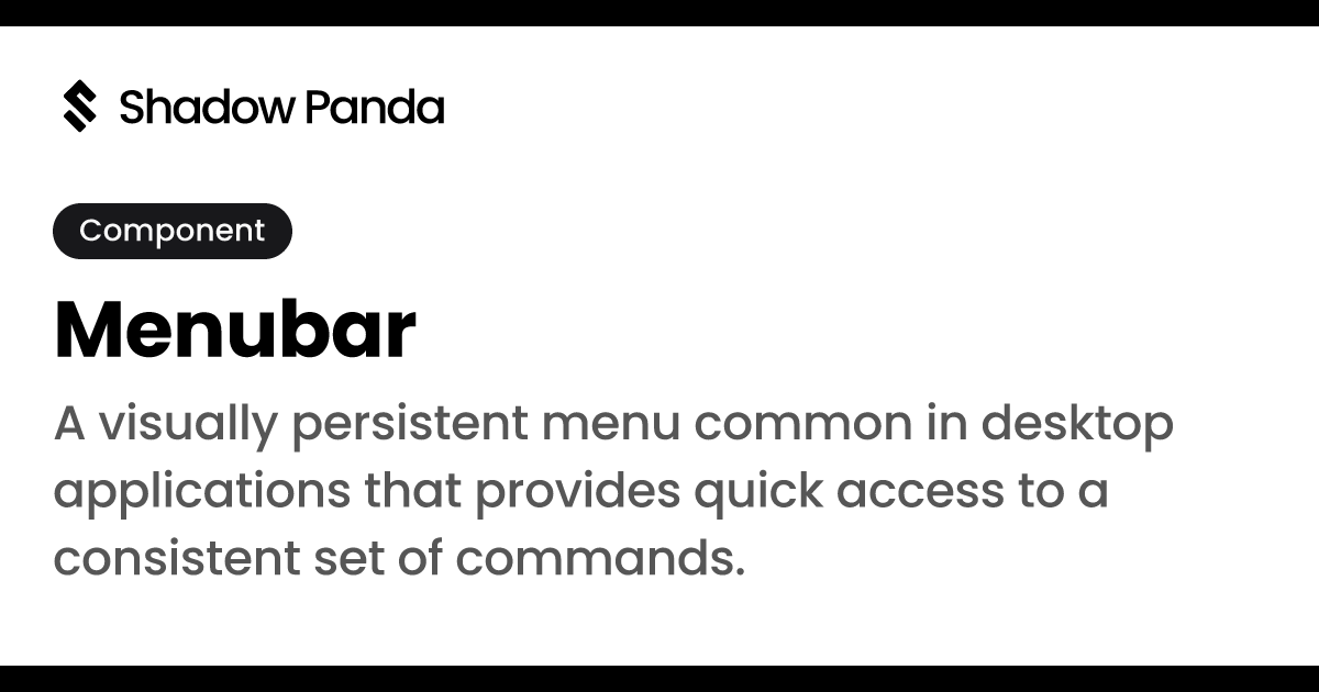 Menubar | Shadow Panda