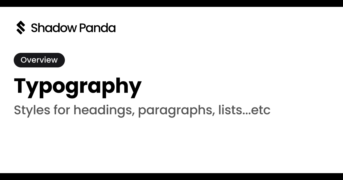 Typography | Shadow Panda